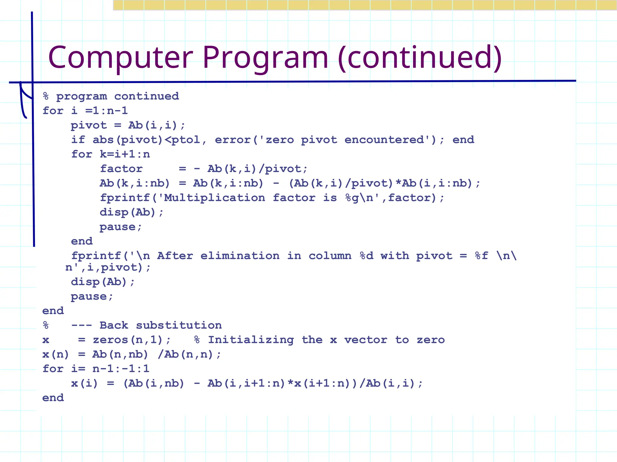 lec 10 gauss elimination mathematics note for engineering subject | PPT