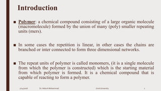 Lec 10 part i polymer and polymerization | PPTX