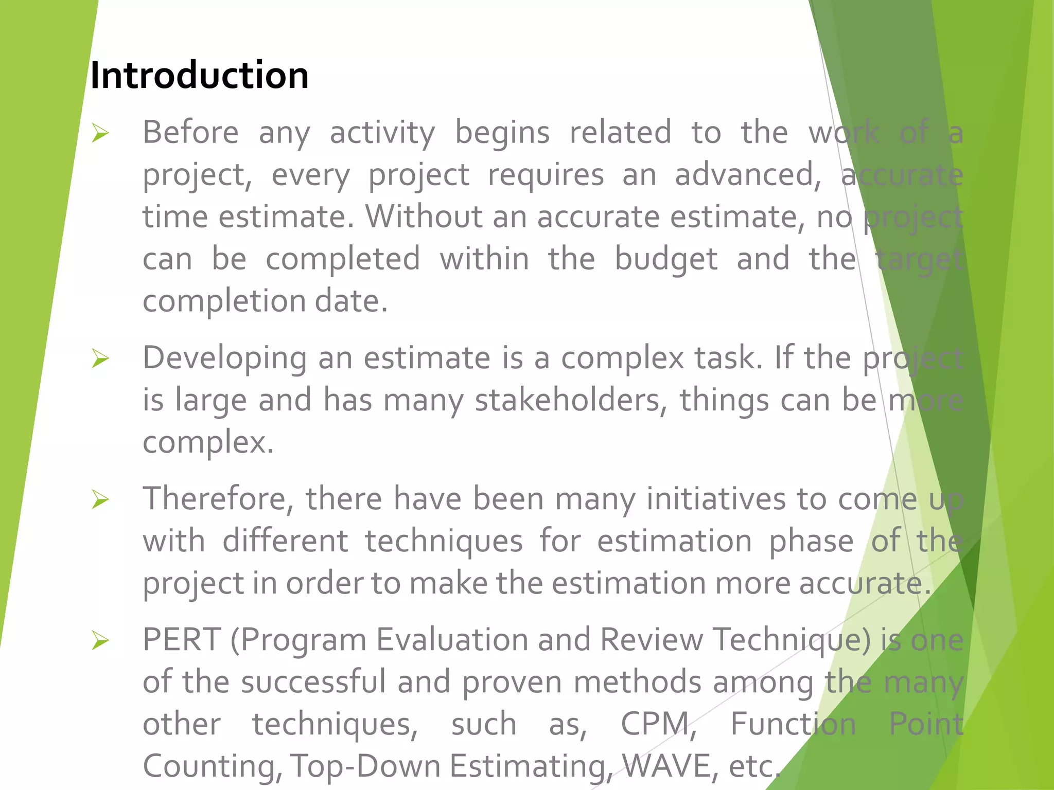 Lec 10 pert estimating techniques | PPTX
