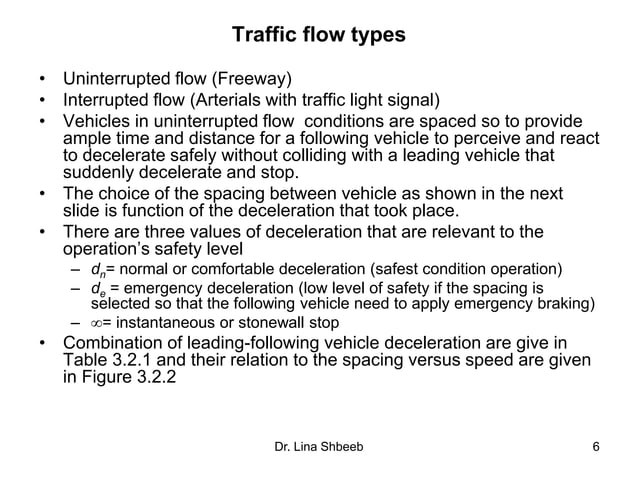 Lec 10 Traffic Stream Models (Transportation Engineering Dr.Lina Shbeeb ...