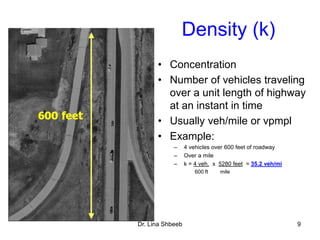 Lec 10 Traffic Stream Models (Transportation Engineering Dr.Lina Shbeeb ...