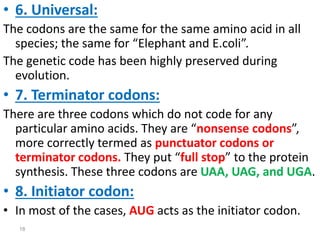 Lec11 level3-degeneticcodeandproteinbiosynthesis-130202043526-phpapp01 ...
