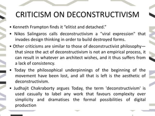 Lec 11 deconstructivism | PPTX