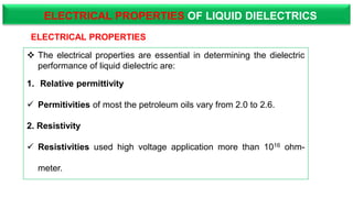 BREAKDOWN OF LIQUID DIELECTRICS,DEFINITION,CLASSIFICATION & APPLICATION ...