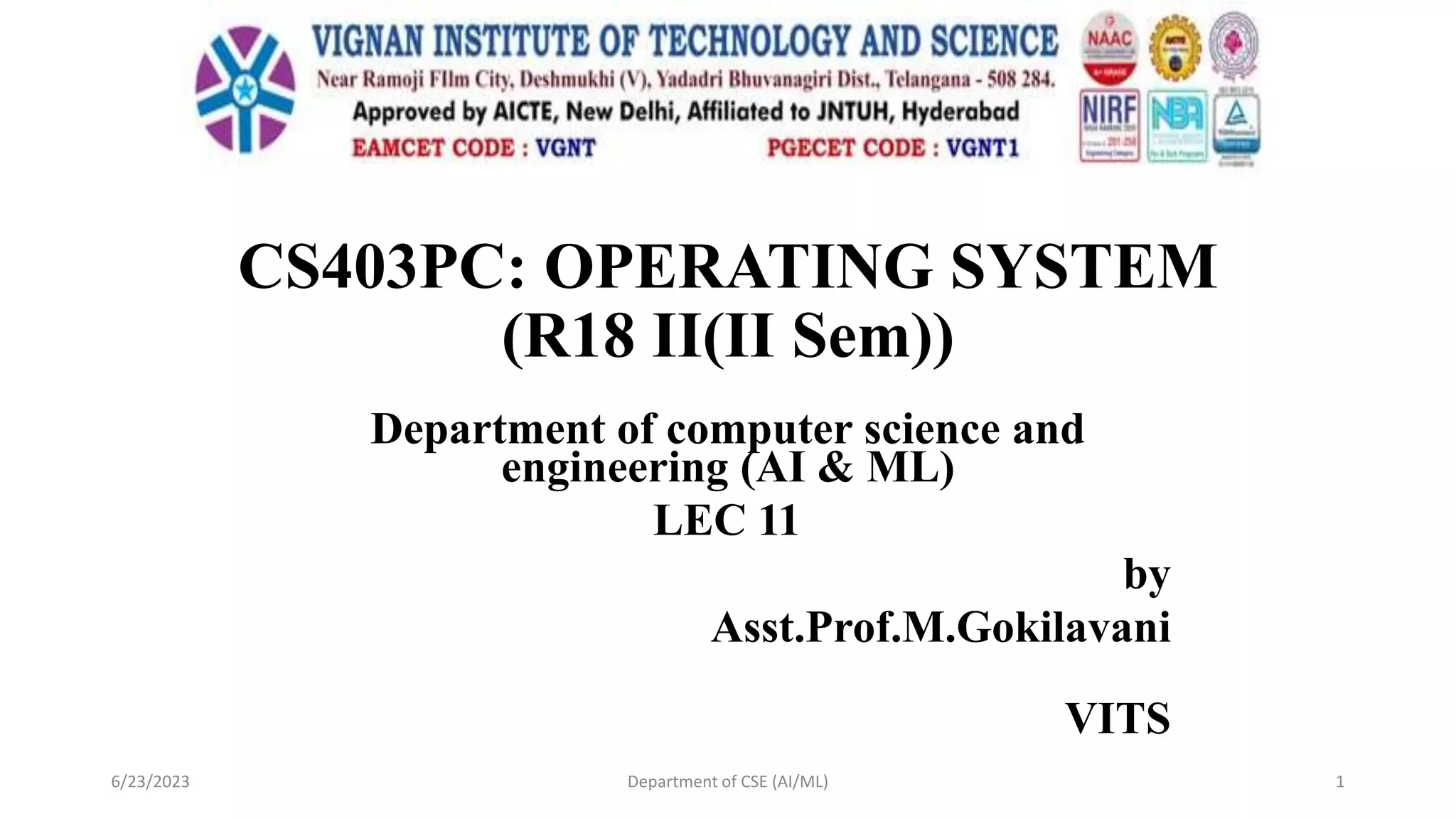 CS403PC Operating System Lec 11 operation of process.pptx | Operating Systems | Computer ...