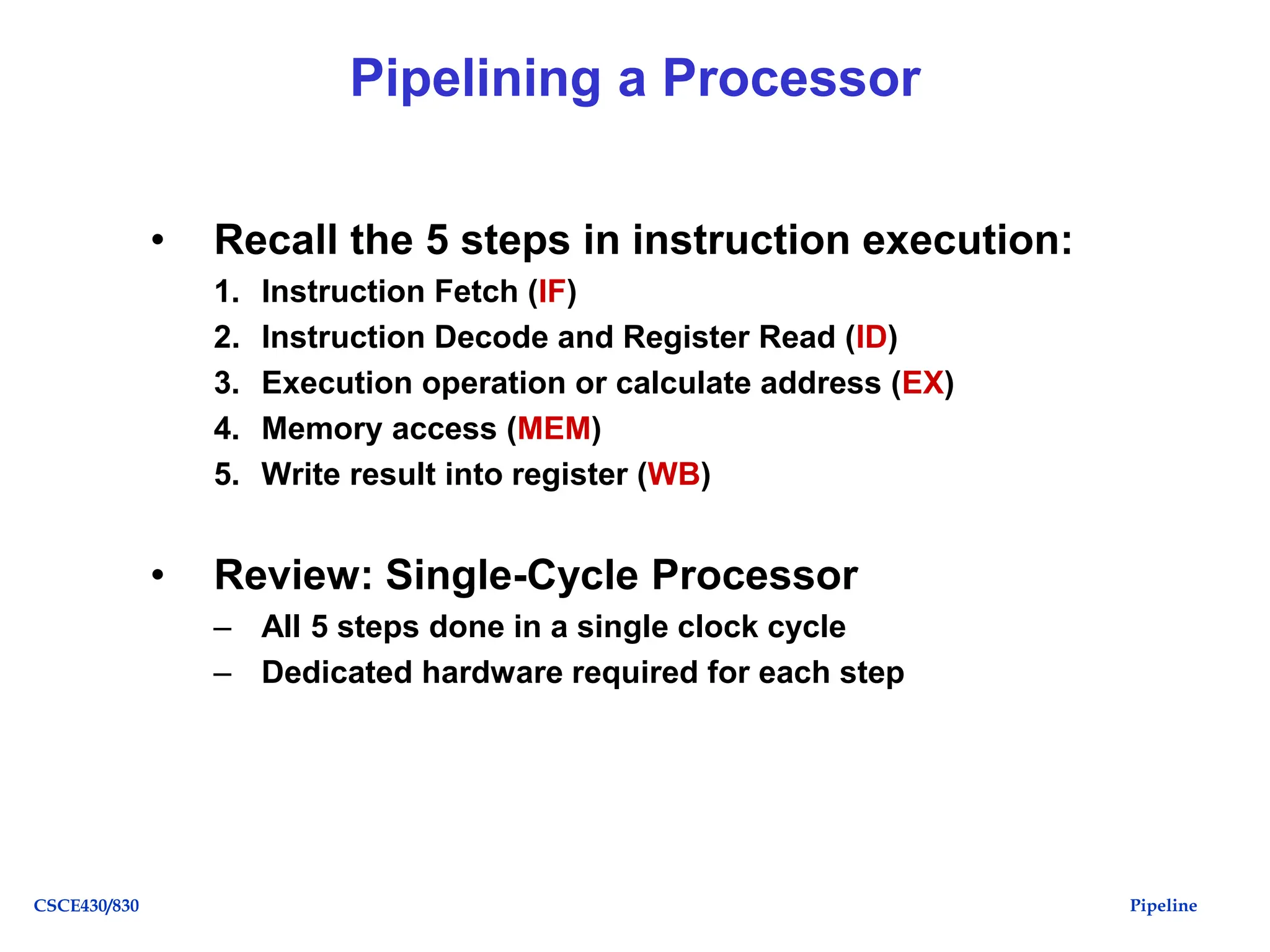 Lec11computer Architecturepipelineintroductionppt