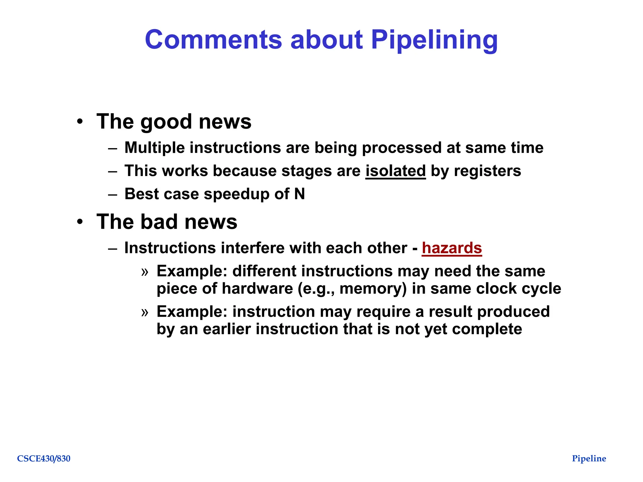 Lec11computer Architecturepipelineintroductionppt