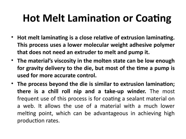 Polymer Packaging (Laminations and Coatings) | PPT