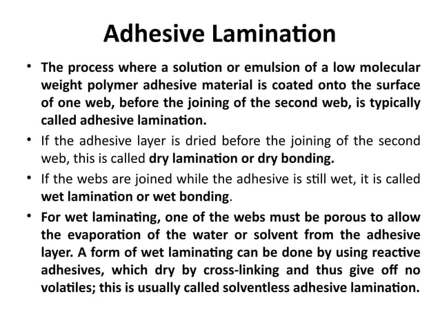 Polymer Packaging (Laminations and Coatings) | PPT