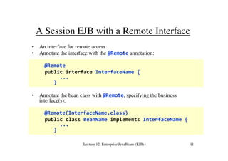 Enterprise JavaBeans(EJB) | PPT