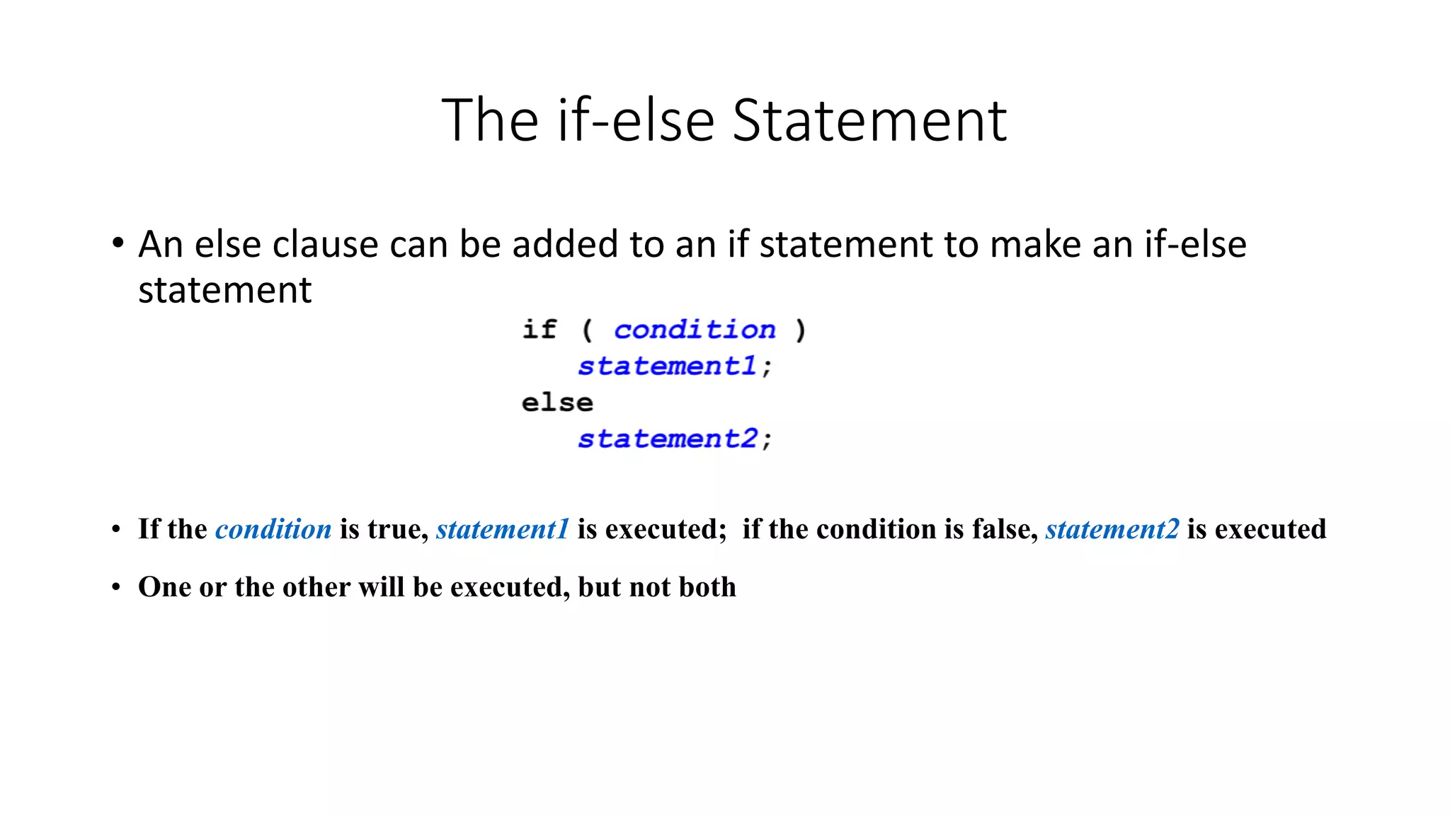 Decision Control Structure If & Else | PPTX