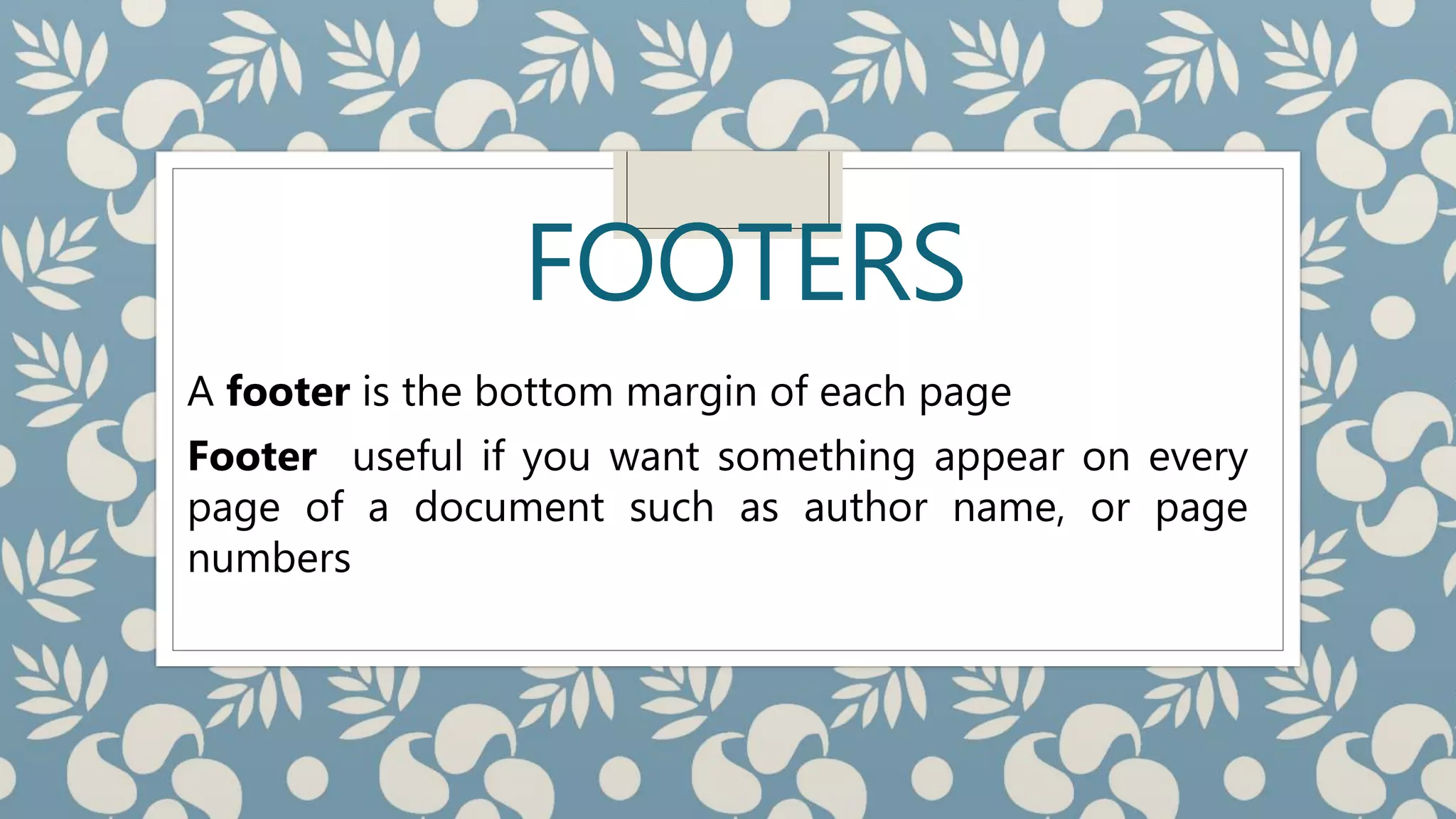 formatting document in ms word | PPTX