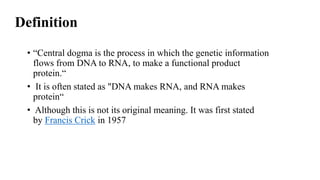 lec 12 Central dogma.pptx presentation power point | PPTX | Biological ...