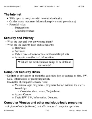 Lec12chap11f04 | PDF | Operating Systems | Computer Software and ...