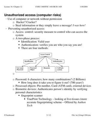 Lec12chap11f04 | PDF | Operating Systems | Computer Software and ...