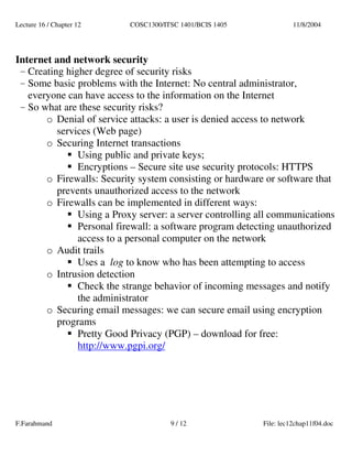 Lec12chap11f04 | PDF | Operating Systems | Computer Software and ...