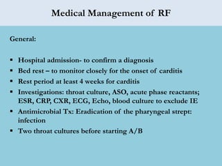 Lec 12 management of rheumatic fever rheumatic heart disease for mohs ...