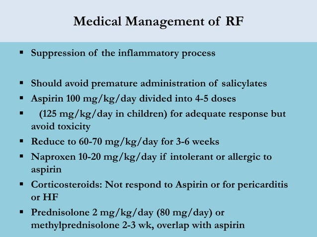 Lec 12 management of rheumatic fever rheumatic heart disease for mohs ...
