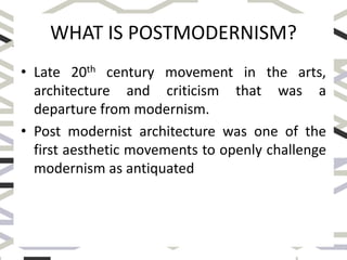 Lec 12 post modernism | PPT