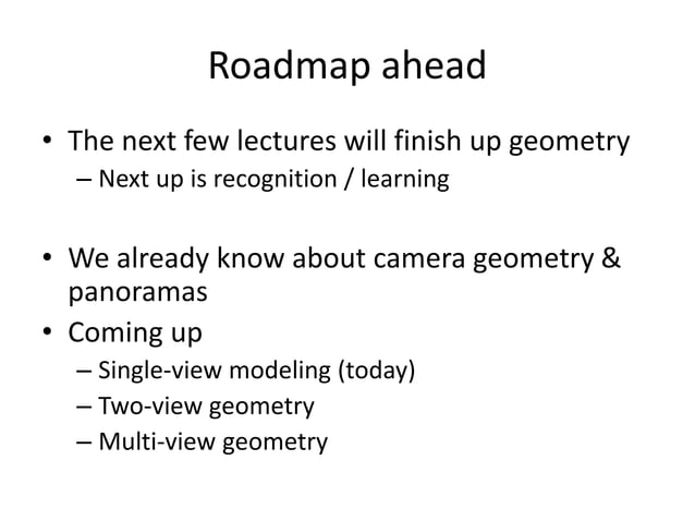 Computer Vision - Single View | PPT