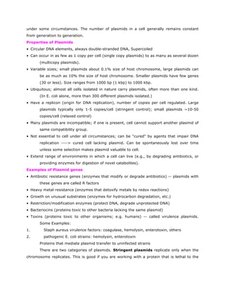 Lec13. plasmid and episom | PDF