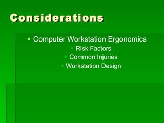 Lecture 13 Workstation Design | PPT