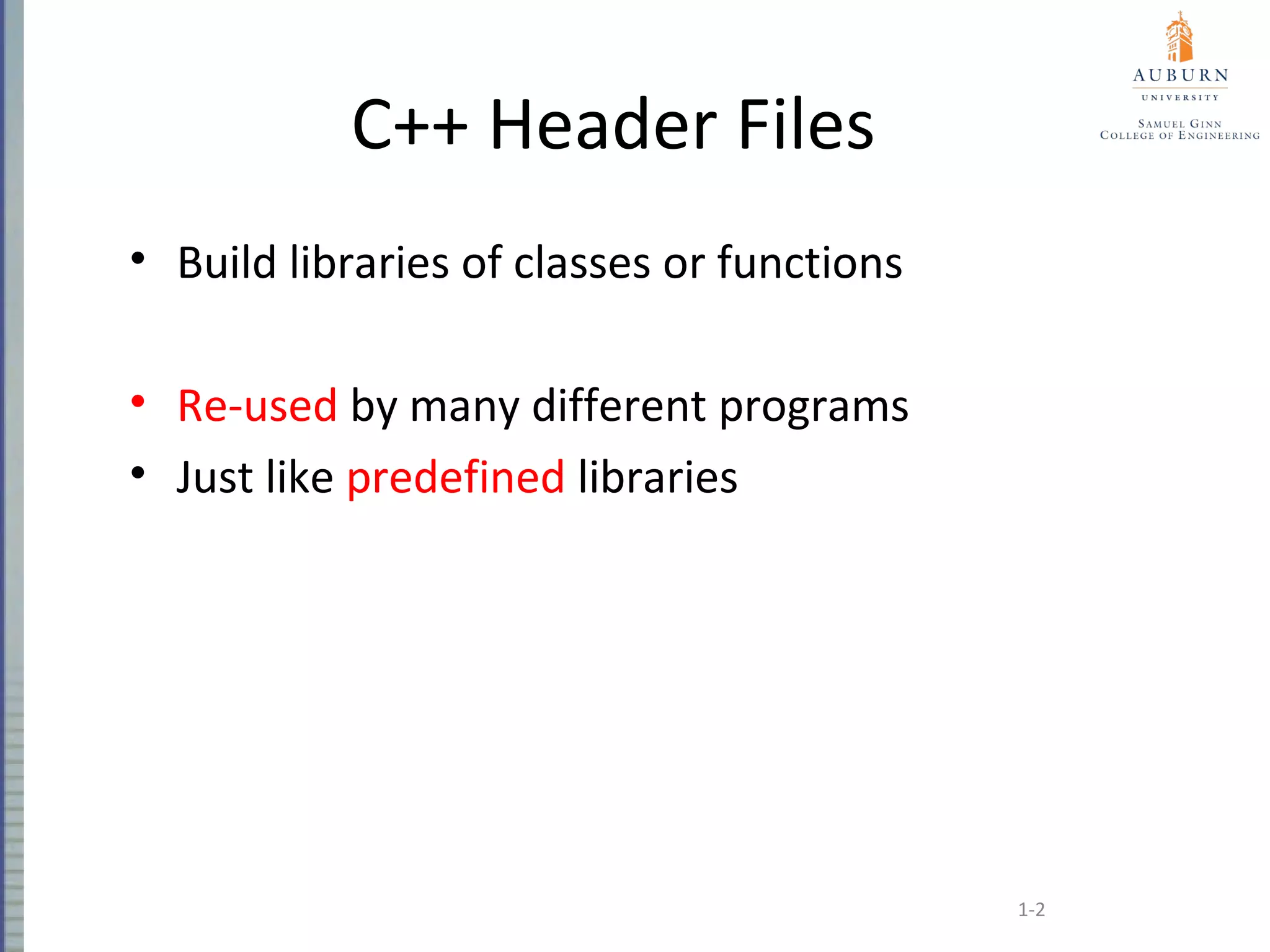 COMP2710 Software Construction: header files | PPT | Programming ...