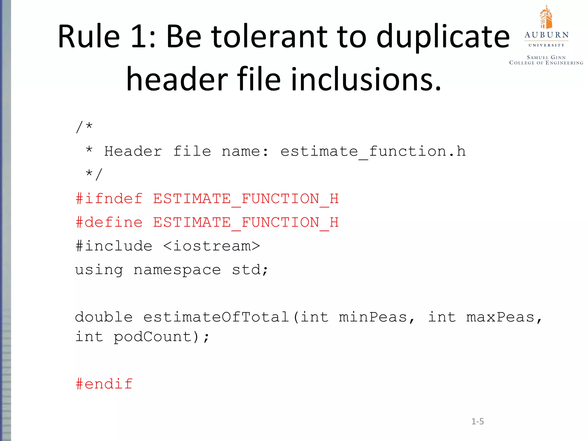 COMP2710 Software Construction: header files | PPT | Programming ...