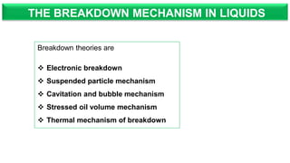 BREAKDOWN (METHODS) MECHANISM IN LIQUID DIELECTRICS|HIGH VOLTAGE ...