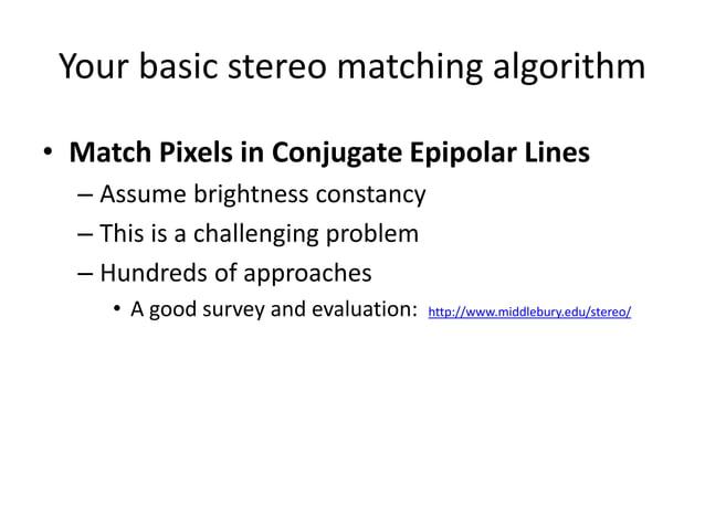 Computer Vision - Stereo Vision | PPTX | 3-D Graphics | Computer Software and Applications