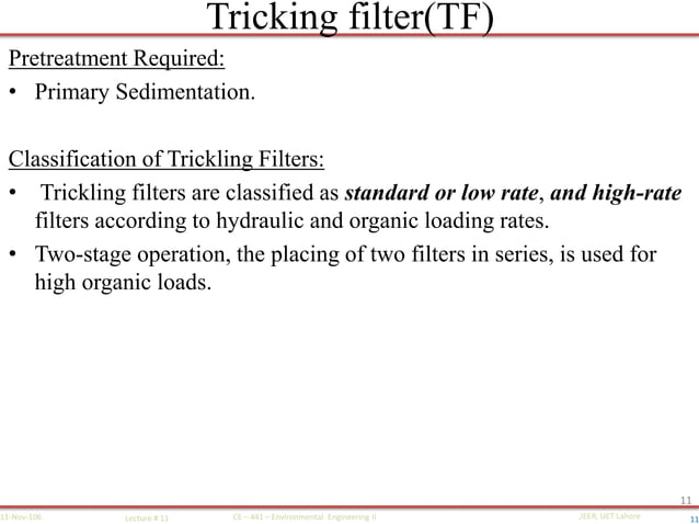 Lec 13 (Trickling Filters).pdf | Chemistry | Science
