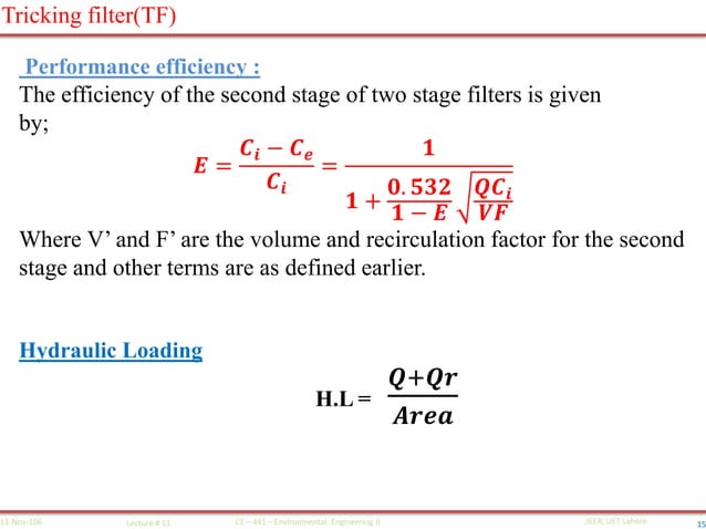Lec 13 (Trickling Filters).pdf | Chemistry | Science