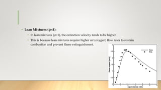 Effect of equivalence ratio on reaction rate and extinction velocity | PPTX