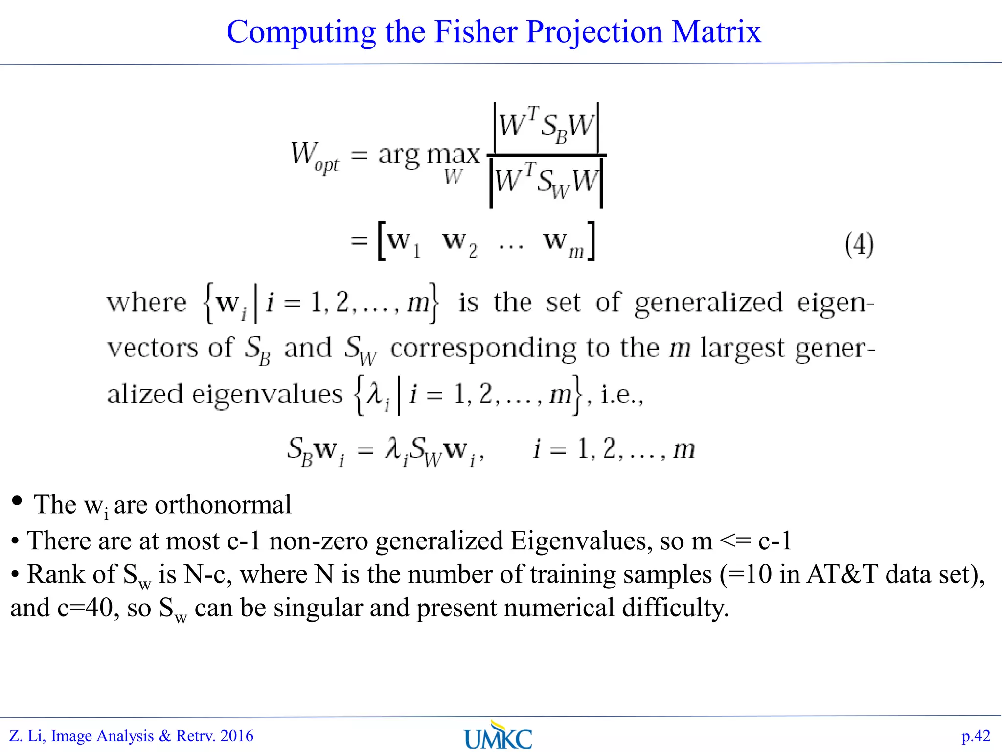 Lec14 eigenface and fisherface | PPT