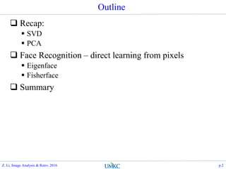 Lec14 eigenface and fisherface | PDF