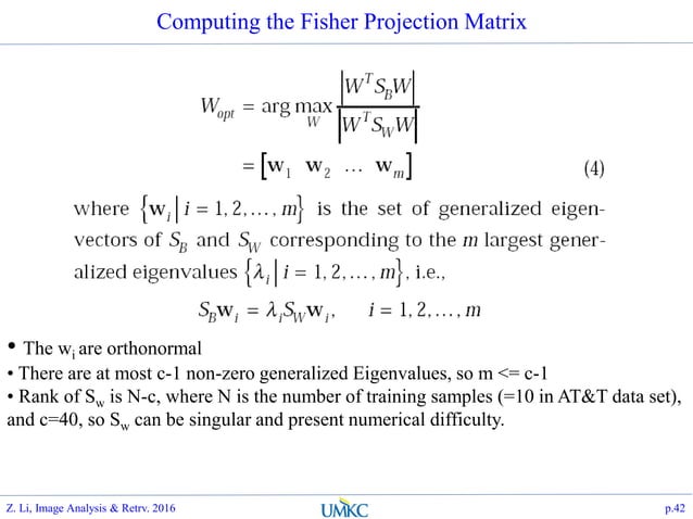 Lec14 eigenface and fisherface | PPT