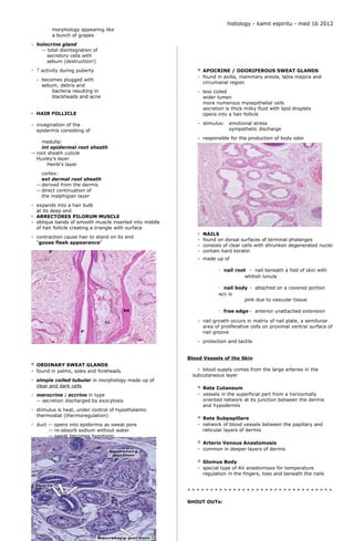 Lec14 Integumentary System | PDF