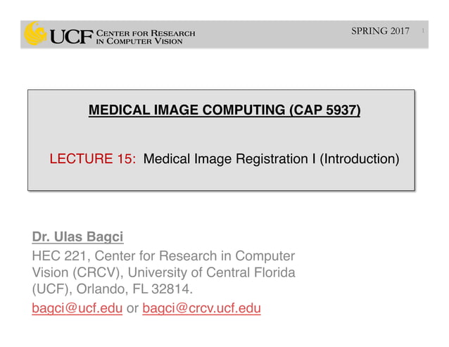 Lec15: Medical Image Registration (Introduction) | PDF