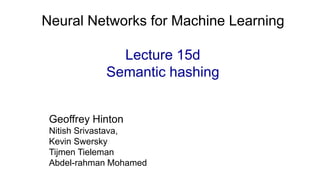 Neural Networks for Machine Learning and Deep Learning | PPT