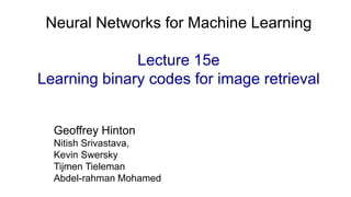 Neural Networks for Machine Learning and Deep Learning | PPT