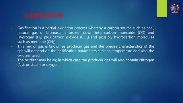 Biomass gasification - types and principles | PPTX
