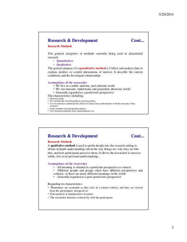 Research and Development