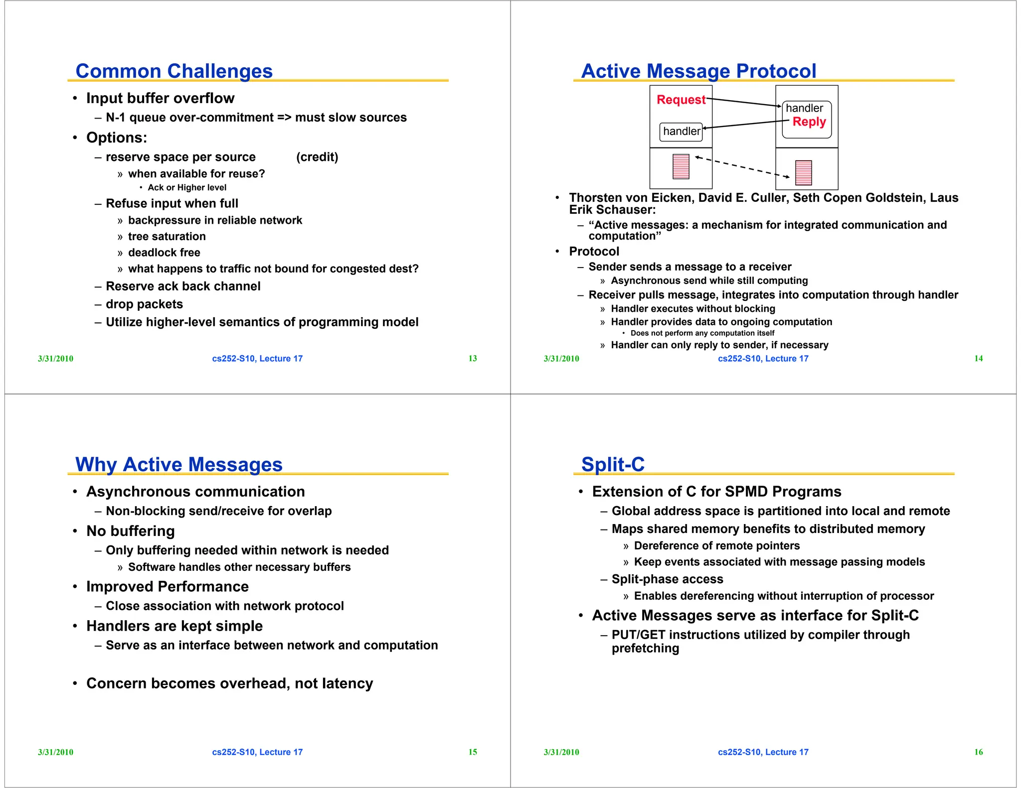 lec17-messages2.pdf- Computer Architecture Lecture 17 | PDF