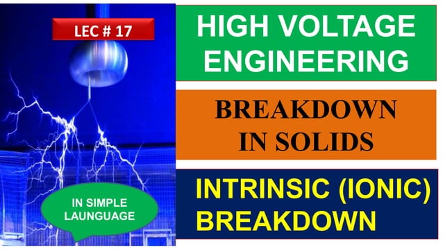 INTRINSIC OR IONIC BREAKDOWN MECHANISM OF SOLID DIELECTRICS|BREAKDOWN ...