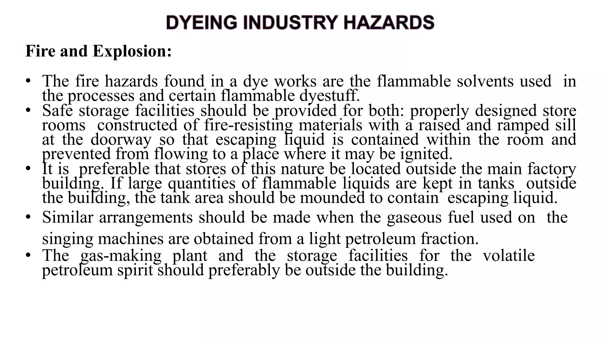Hazards in Textile processing Industries | PPTX