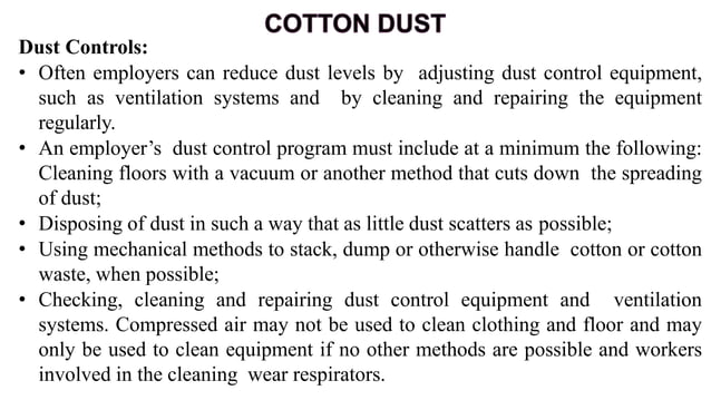 Hazards in Textile processing Industries | PPTX