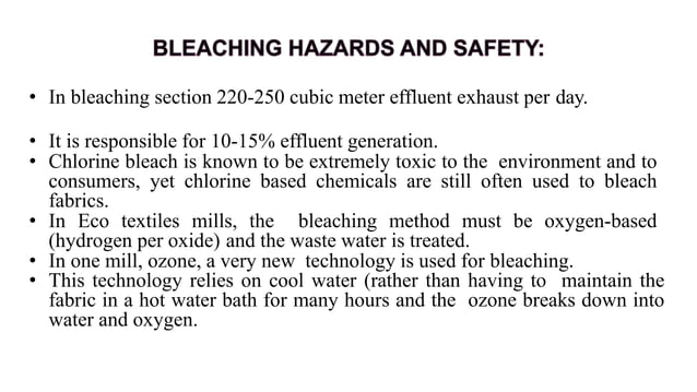 Hazards in Textile processing Industries | PPTX