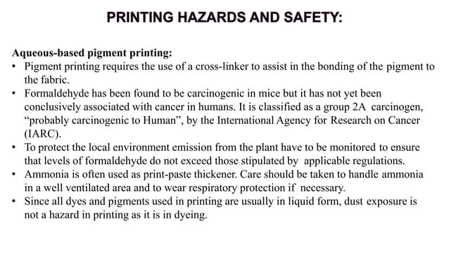 Hazards in Textile processing Industries | PPTX