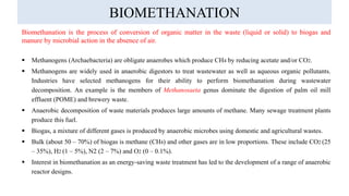 Biomethanation and energy recovery- bioscrubbers and biofilters | PPTX