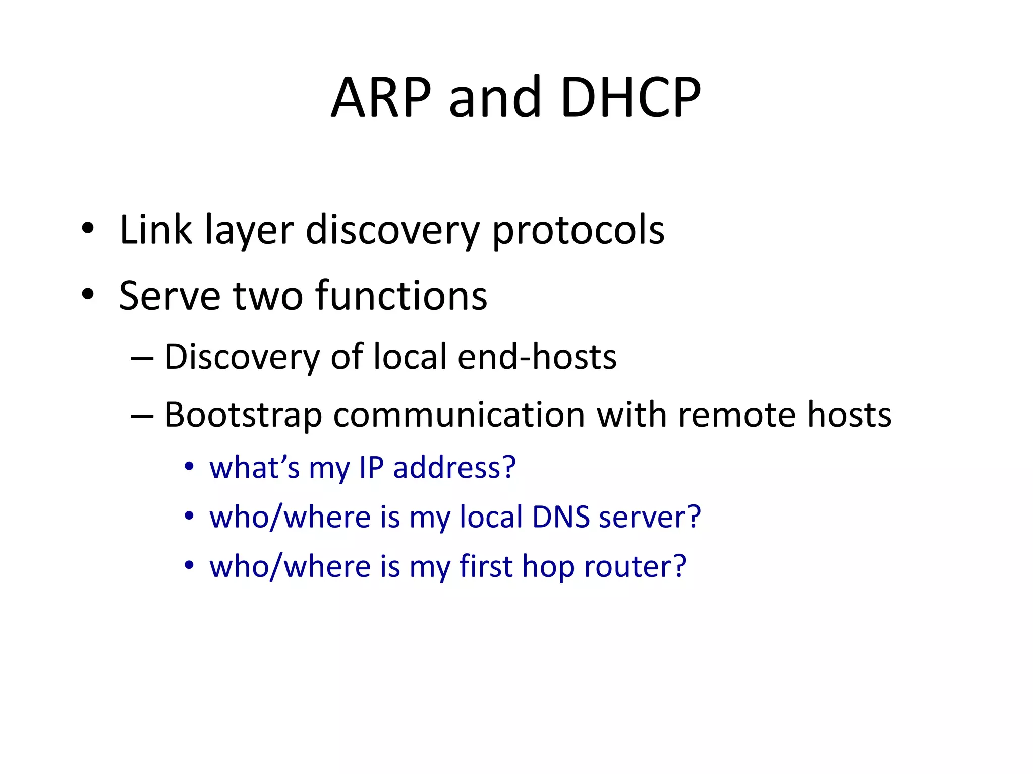 DHCP,ARP in networks | PPTX